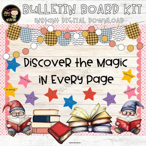 Library Bulletin Board Kit Get Lost in the Magic Books Classroom Decor ...
