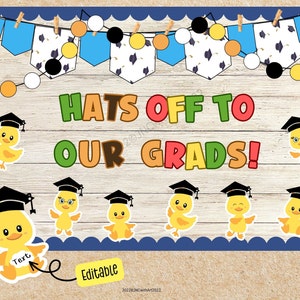 Graduating Baby Duck Bulletin Board Kit End of Year Graduation May and ...