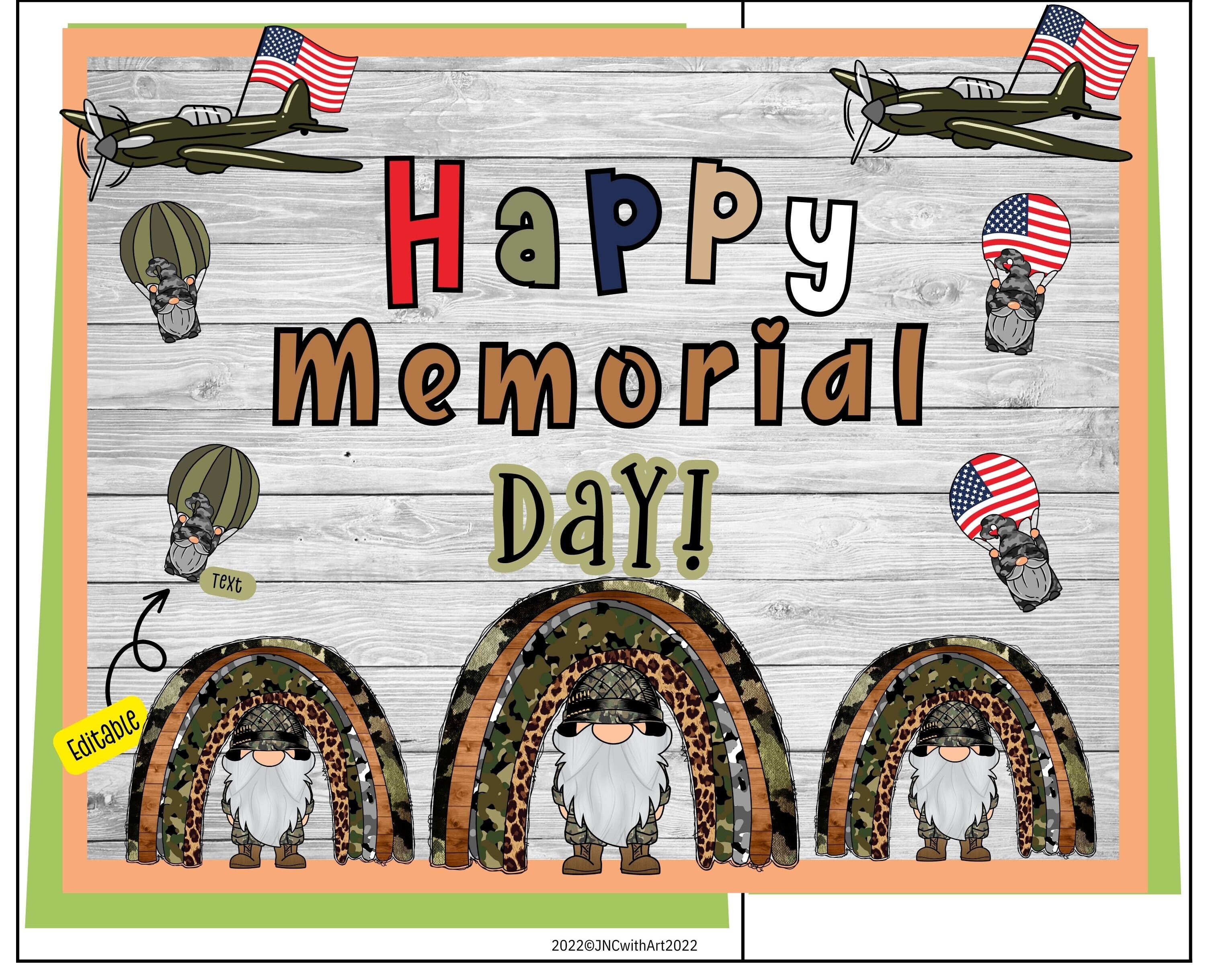 Memorial Day Bulletin Board Kit, Door Decor, May Patriotic, Veterans ...