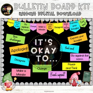 Back to School Social Emotional Learning Bulletin Board Mental Health ...