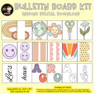Let's Have a Groovy Year Bulletin Board Kit – Editable Retro Back to ...