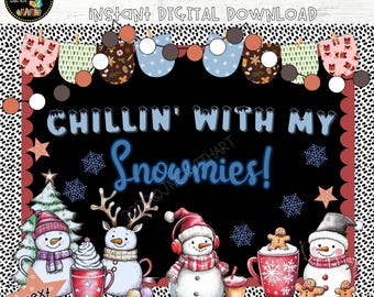 Winter Mitten Bulletin Board Kit-snowman Igloo Classroom Door Decor ...