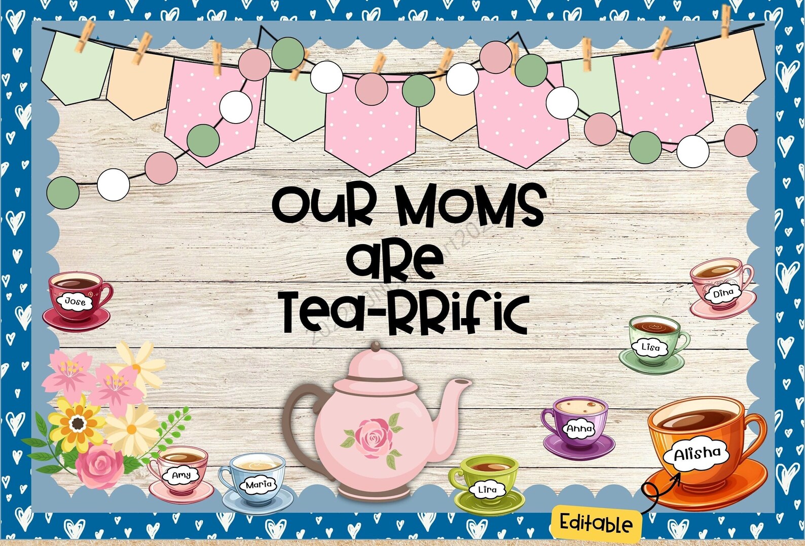 Mother's Day Bulletin Board Kit |classroom Door Decor| Churh| Editable ...