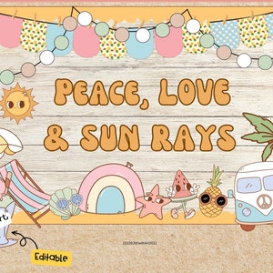 Groovy Retro Into Summer Bulletin Board Kit Classroom Decor Editable - Etsy