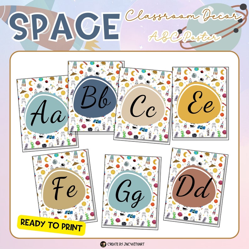 Space Themed Classroom Decor Bundle Printable Back to School Classroom ...