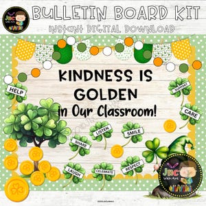 St Patricks Day Bulletin Board Kit, Shamrock Classroom Decor, March ...
