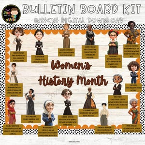 Women's History Month Bulletin Board Kit Women's Day Biography ...
