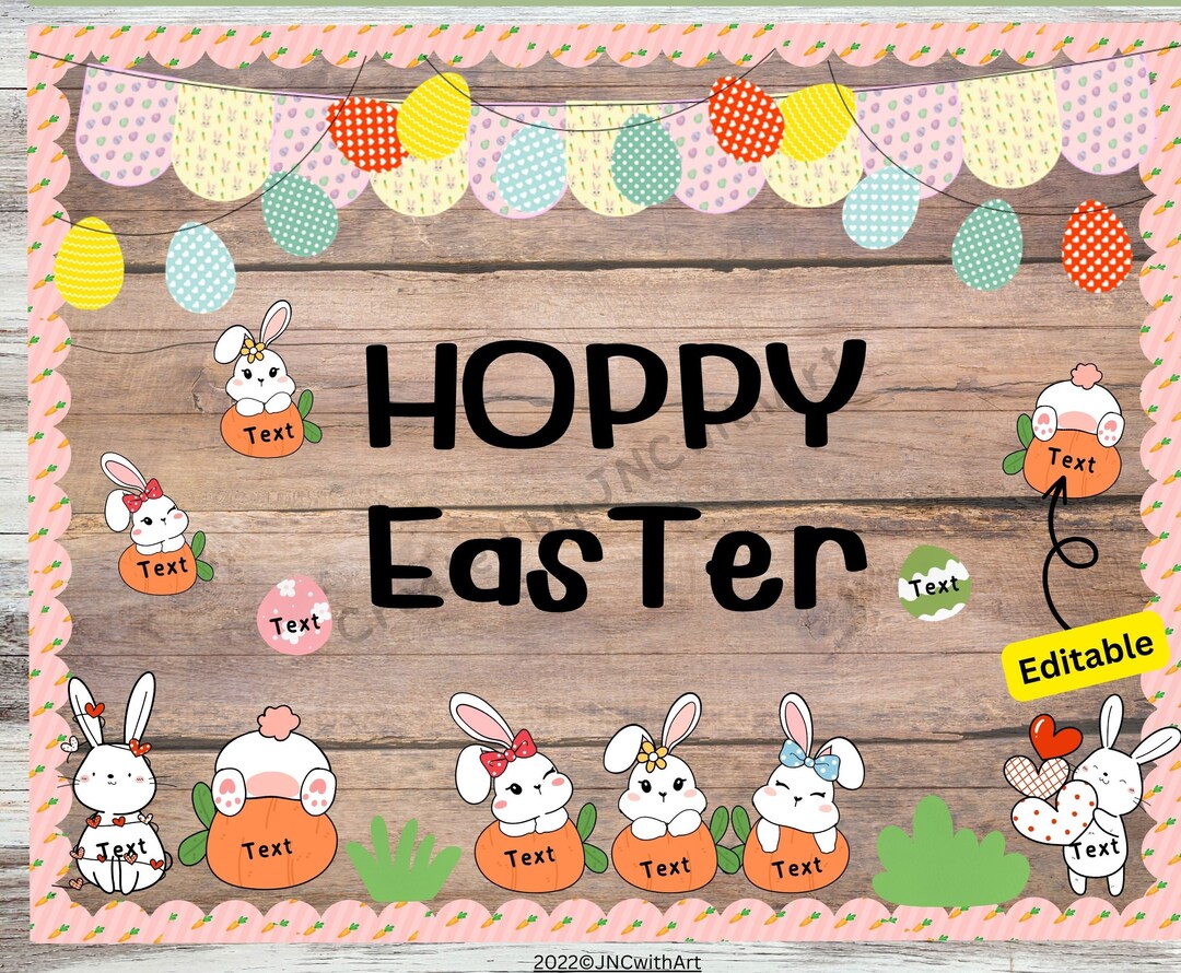 April Easter Bunny Bulletin Board Ideashoppy Easter Spring - Etsy