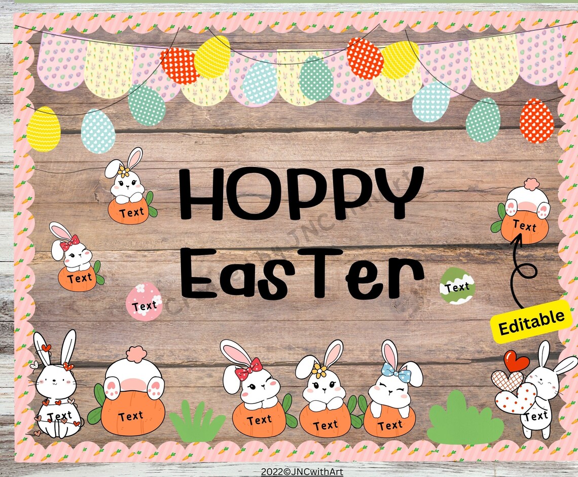 April Easter Bunny Bulletin Board Ideashoppy Easter Spring - Etsy