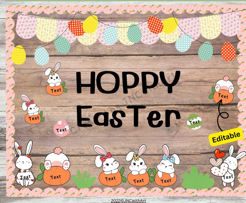 April Easter Bunny Bulletin Board Ideashoppy Easter Spring - Etsy