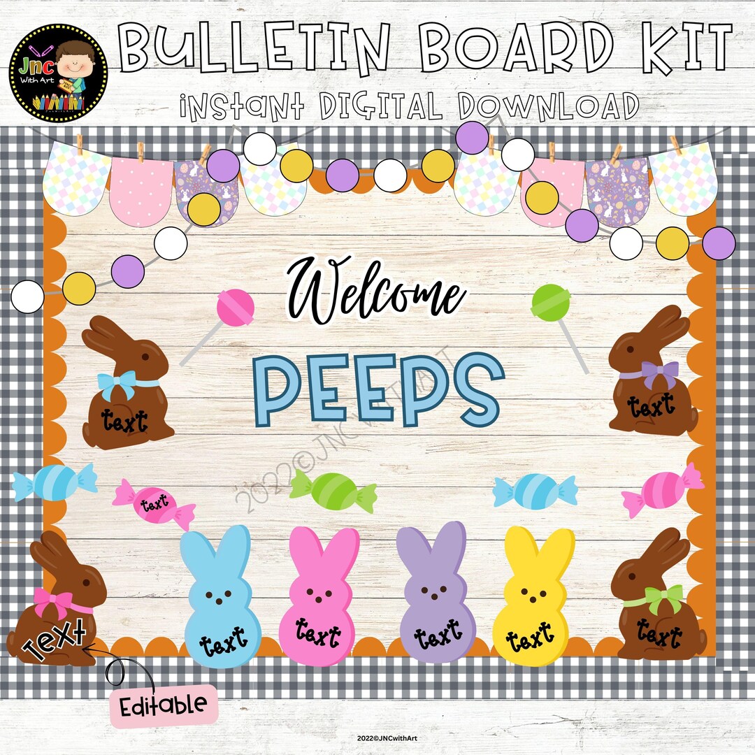 Easter Bulletin Board Kit|peeps Bulletin Board| April Door Decor ...