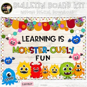 Monster Themed Halloween Bulletin Board Kit Fall Classroom Door Decor ...