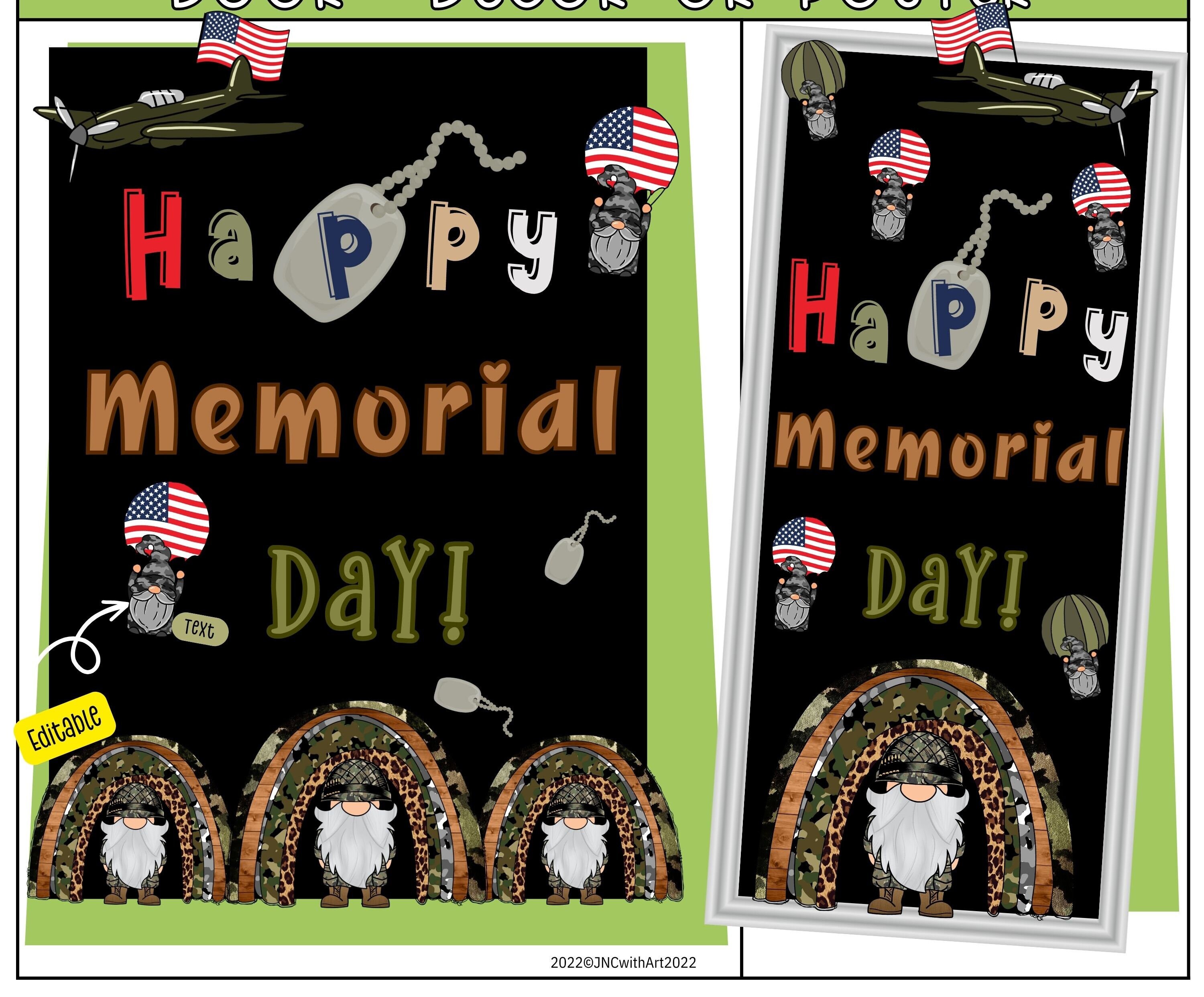 Memorial Day Bulletin Board Kit, Door Decor, May Patriotic, Veterans ...