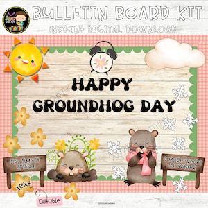Groundhog Day Bulletin Board Kit Activity February Classroom Decor ...