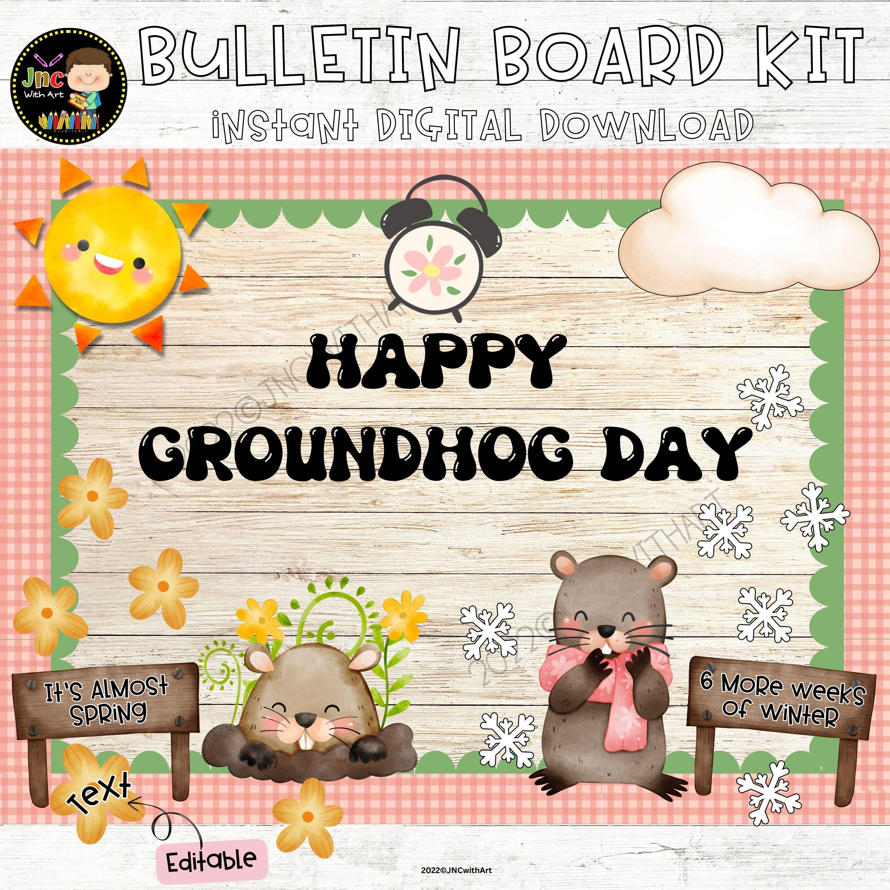 Groundhog Day Bulletin Board Kit Activity February Classroom Decor ...