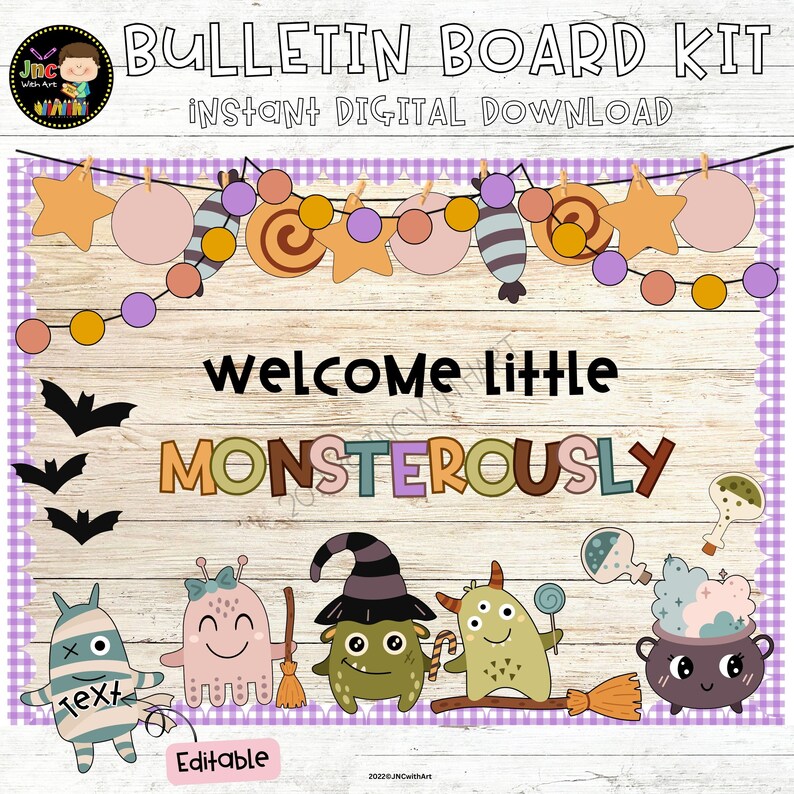 Monster Halloween Bulletin Board Kit Back to School Classroom Door ...