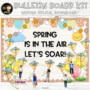 Spring is in the Air Bulletin Board Kit Classroom Door Decor Editable ...