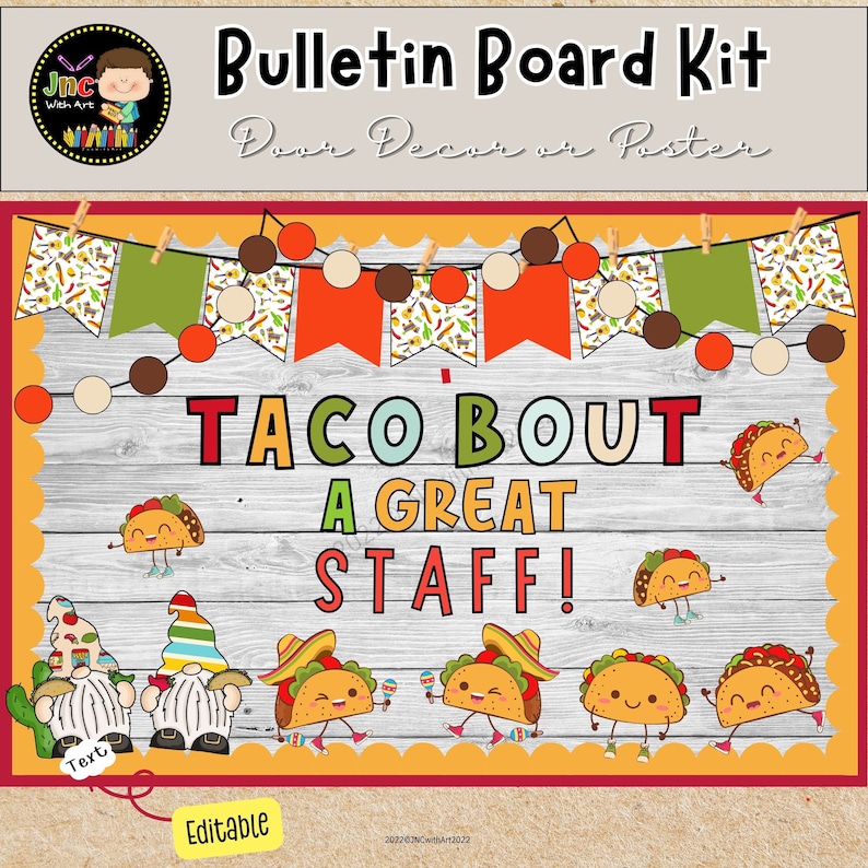 TACO 'bout a Great Staff Bulletin Board Ideas Door Decoration Kit ...