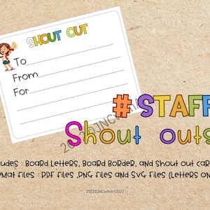 Shout Outs Bulletin Board Kit , Staff Appreciation Shout Out Cards ...