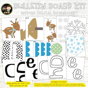 Winter Bulletin Board Kit Classroom Door Decor Oh Deer Winter is Here ...
