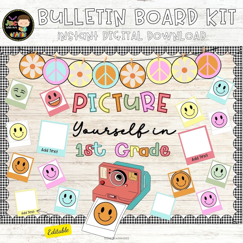 Back to School Polaroid Bulletin Board Kit Classroom Door Decor ...