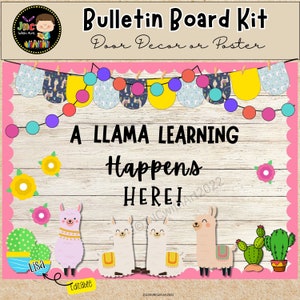 Llama Bulletin Board Kit, Summer Back to School, Door Decoration ...