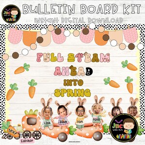 Spring Bulletin Board Kit, Full Steam Ahead Into Spring Bulletin Board ...