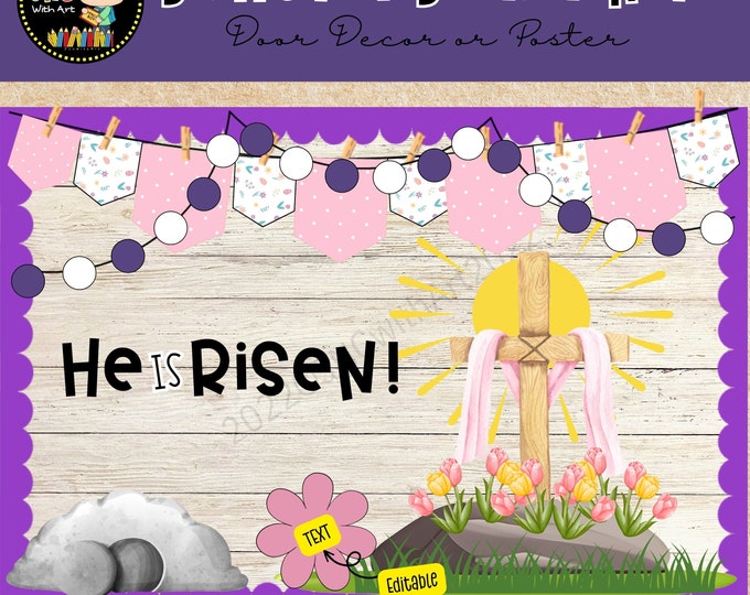 Teachers School Bulletin Board Easter Cutouts DIY Kit he is Risen ...