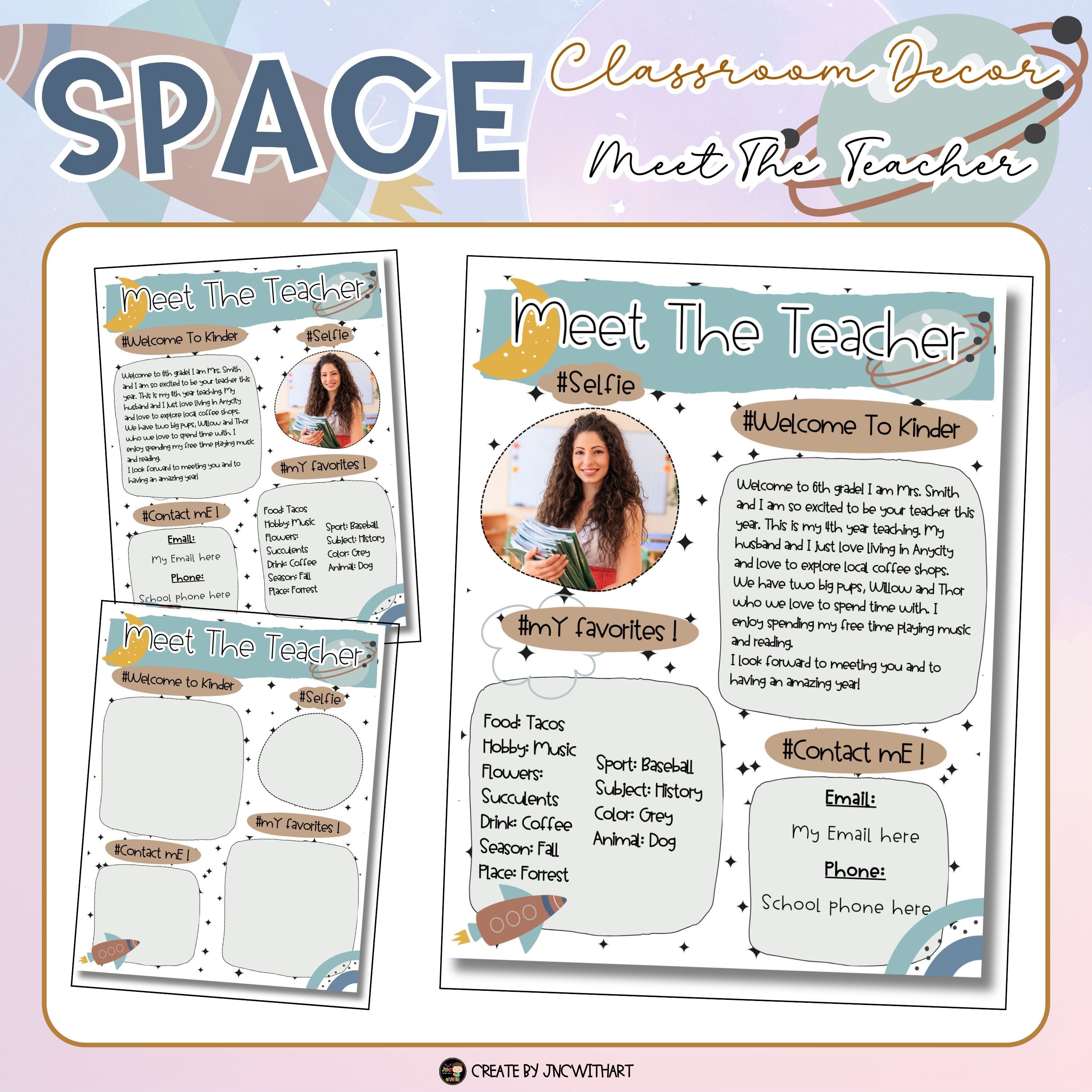 Space Themed Classroom Decor Bundle Printable Back to School Classroom ...