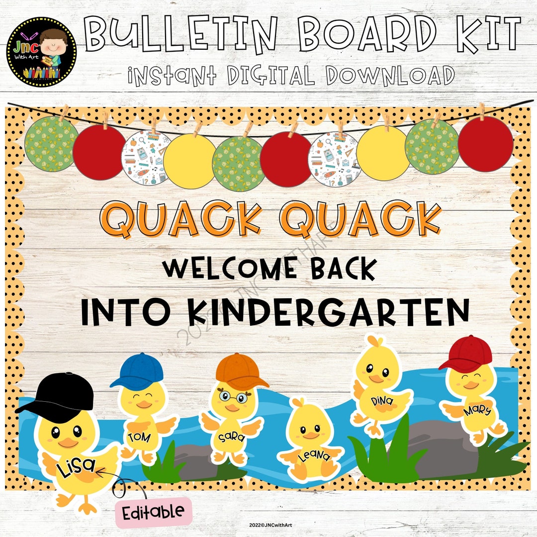 Back to School Bulletin Board Kit Quack Quack WELCOME BACK Door Decor ...