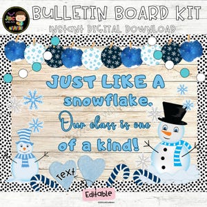 January Winter Bulletin Board Kit Door Decor Snow Happy to See You ...