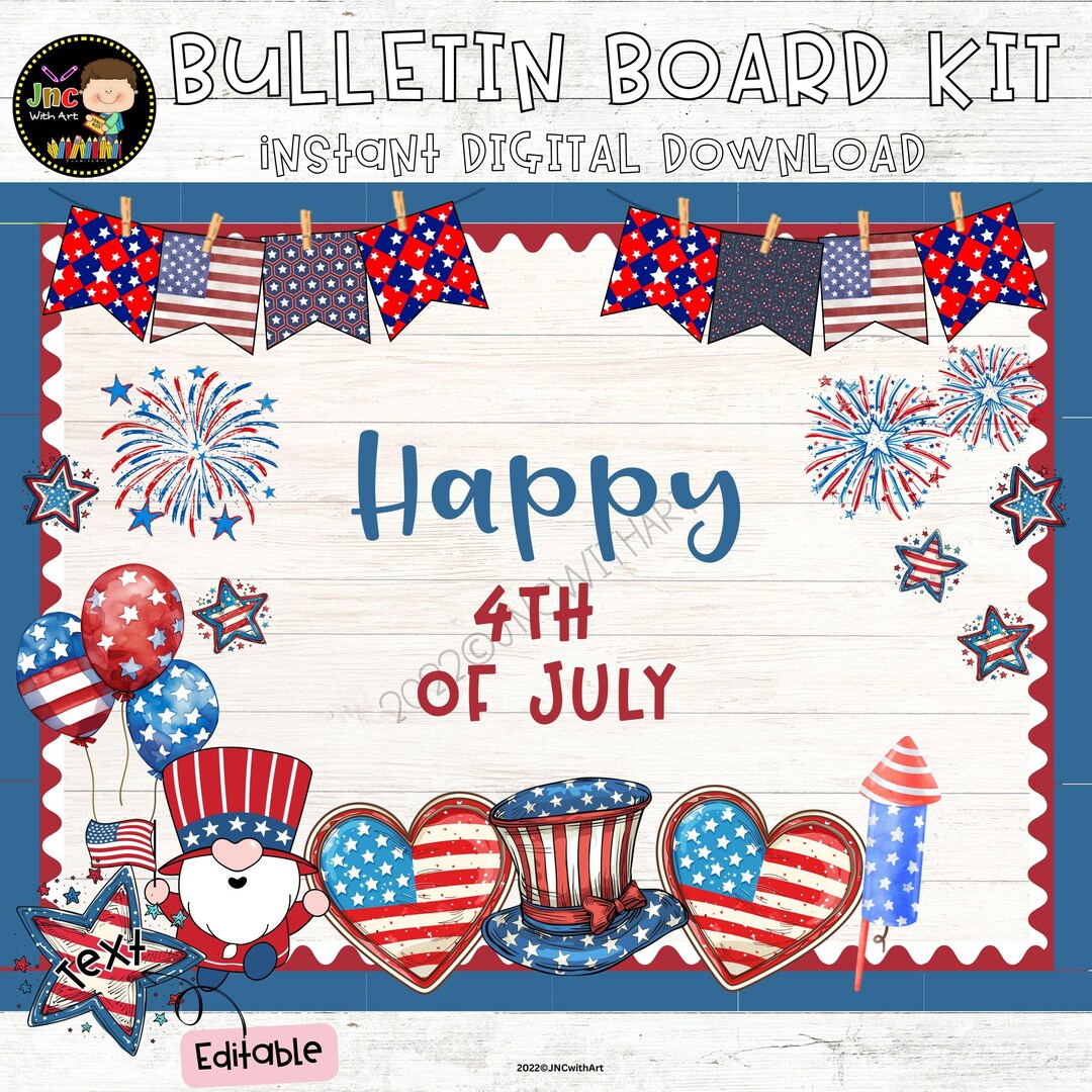 4th of July Bulletin Board Kit | Patriotic Classroom Decor ...