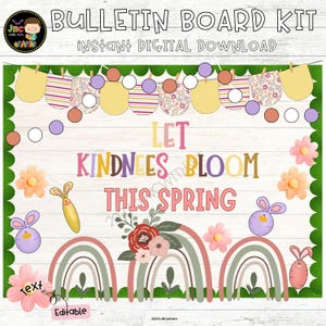 Let's Bloom Together Bulletin Board, Spring Bulletin Board Kit, Easter ...