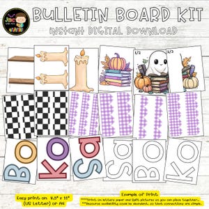 Reading Halloween Bulletin Board Kit October Fall Door Decor Editable ...