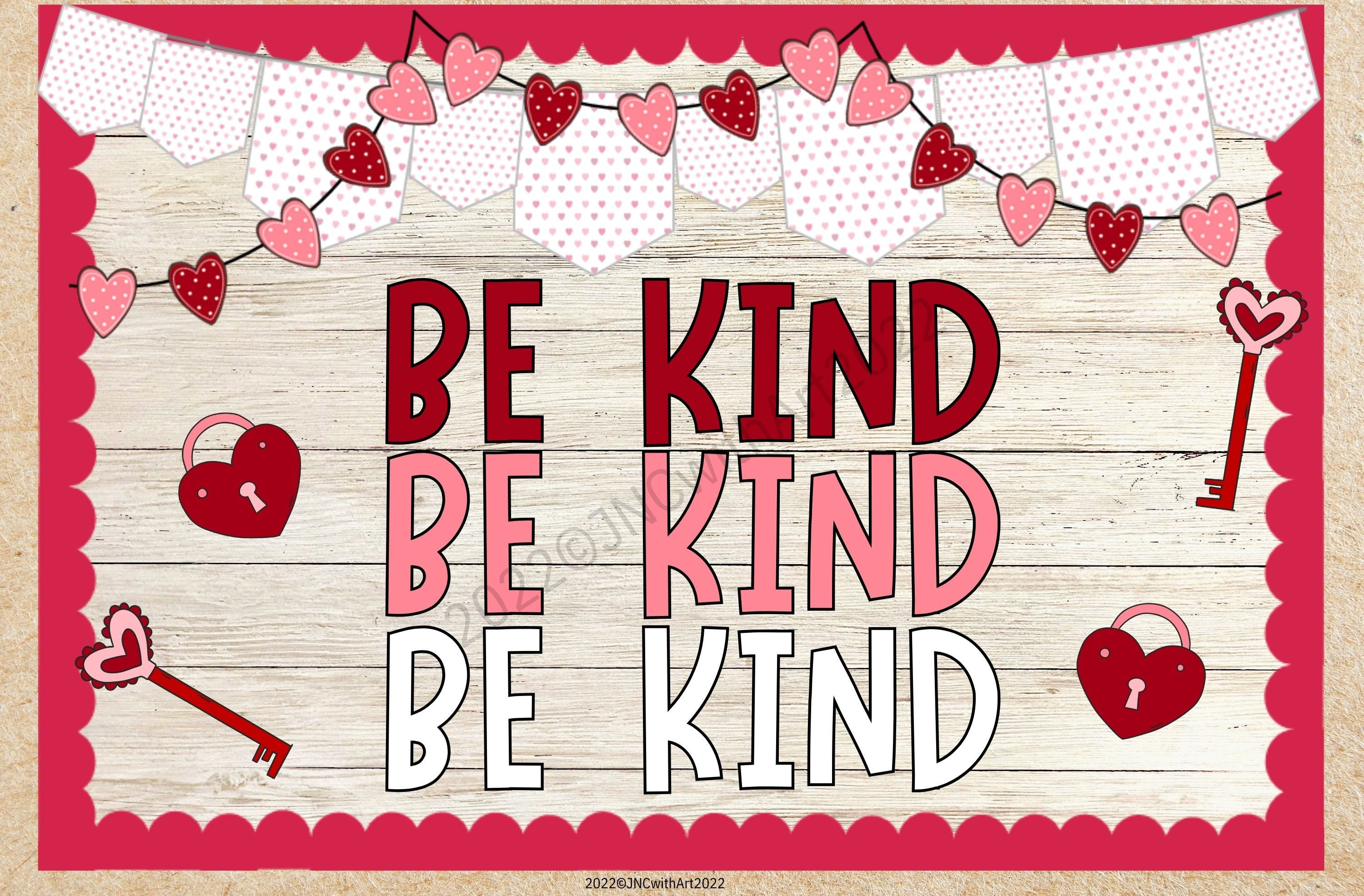 Valentine's Day Bulletin Board Kit, Door Decoration, Kindness Theme ...