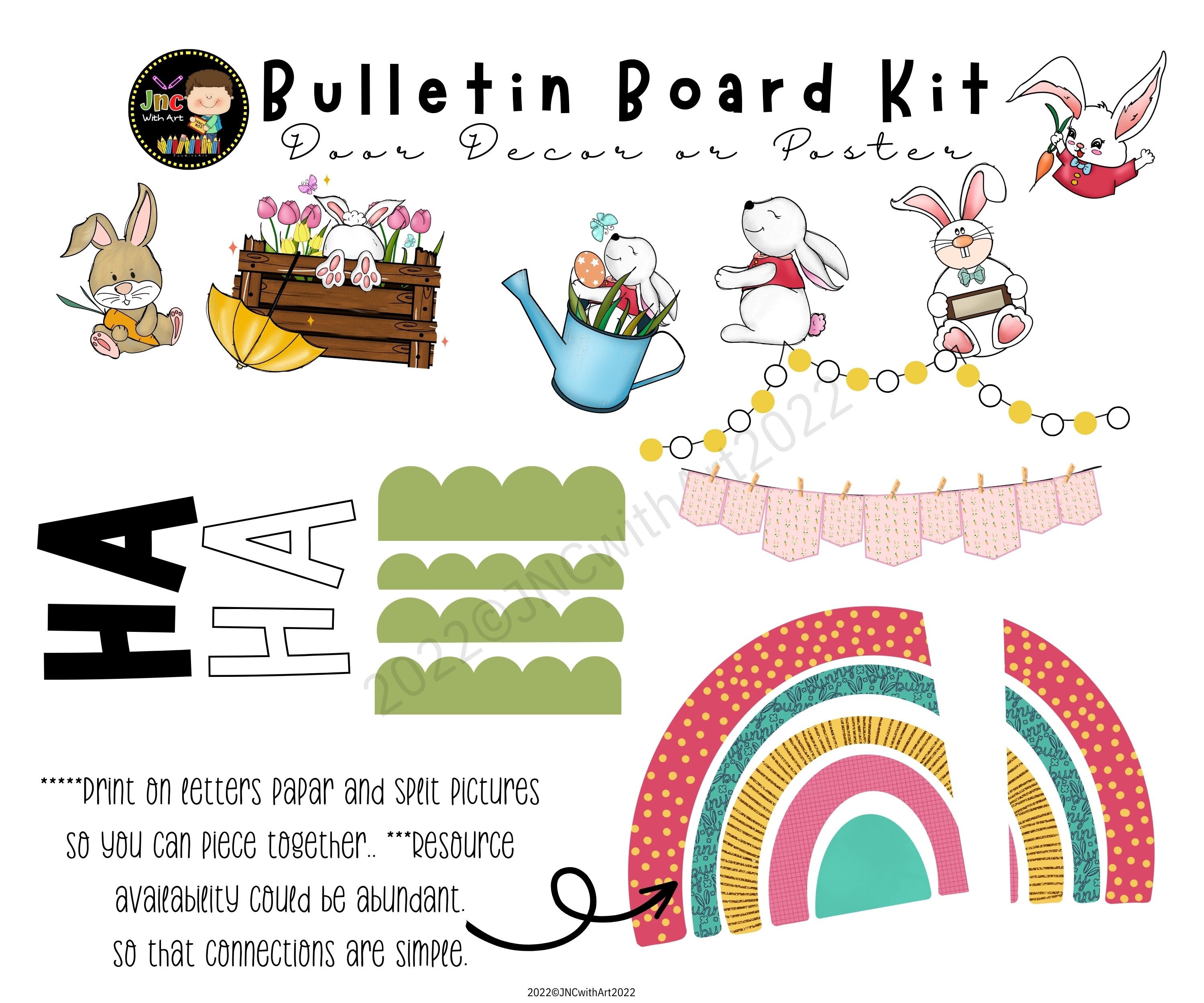 April Bulletin Board Kit,peeps Bulletin Board,door Decor,editable - Etsy