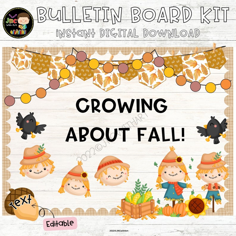 Fall Scarecrow Bulletin Board Kit Thanksgiving Harvest Door Decor ...