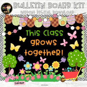 Spring Bulletin Board Kit, Door Decor, Plant Seeds of Kindness ...