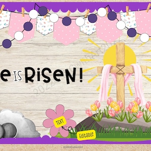 Resurrection Easter Bulletin Board Kit, He is Risen, Classroom Door ...