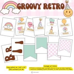 Birthday Bulletin Board, Classroom Groovy Retro Pastel Party Themed ...