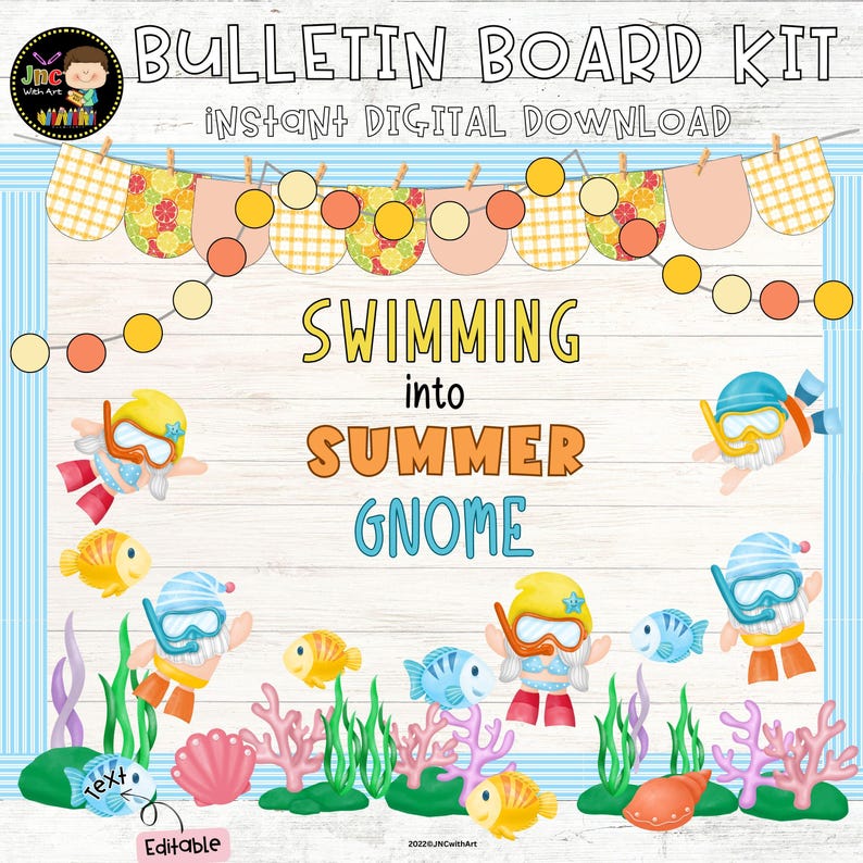 O-FISH-ALLY Summer Bulletin Board Kit, Classroom Decor, Ocean Theme ...