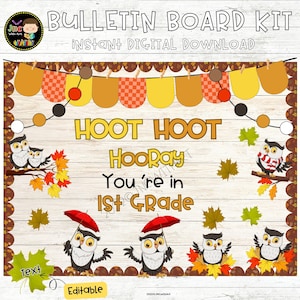 Fall Bulletin Board Kit Back to School Hoot Hooray Your Classroom ...