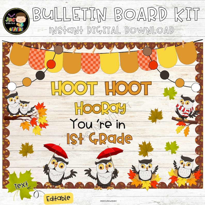 Fall Bulletin Board Kit Back to School Hoot Hooray Your Classroom ...
