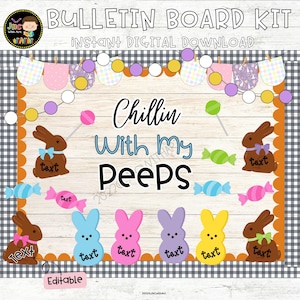 Easter Bulletin Board Kit|peeps Bulletin Board| April Door Decor ...