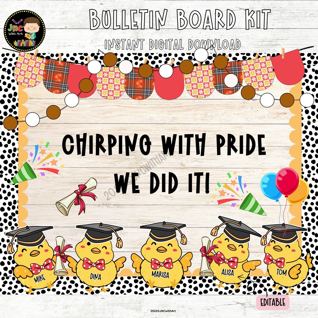Chirping With Pride Bulletin Board Kit – Graduation Theme Classroom ...