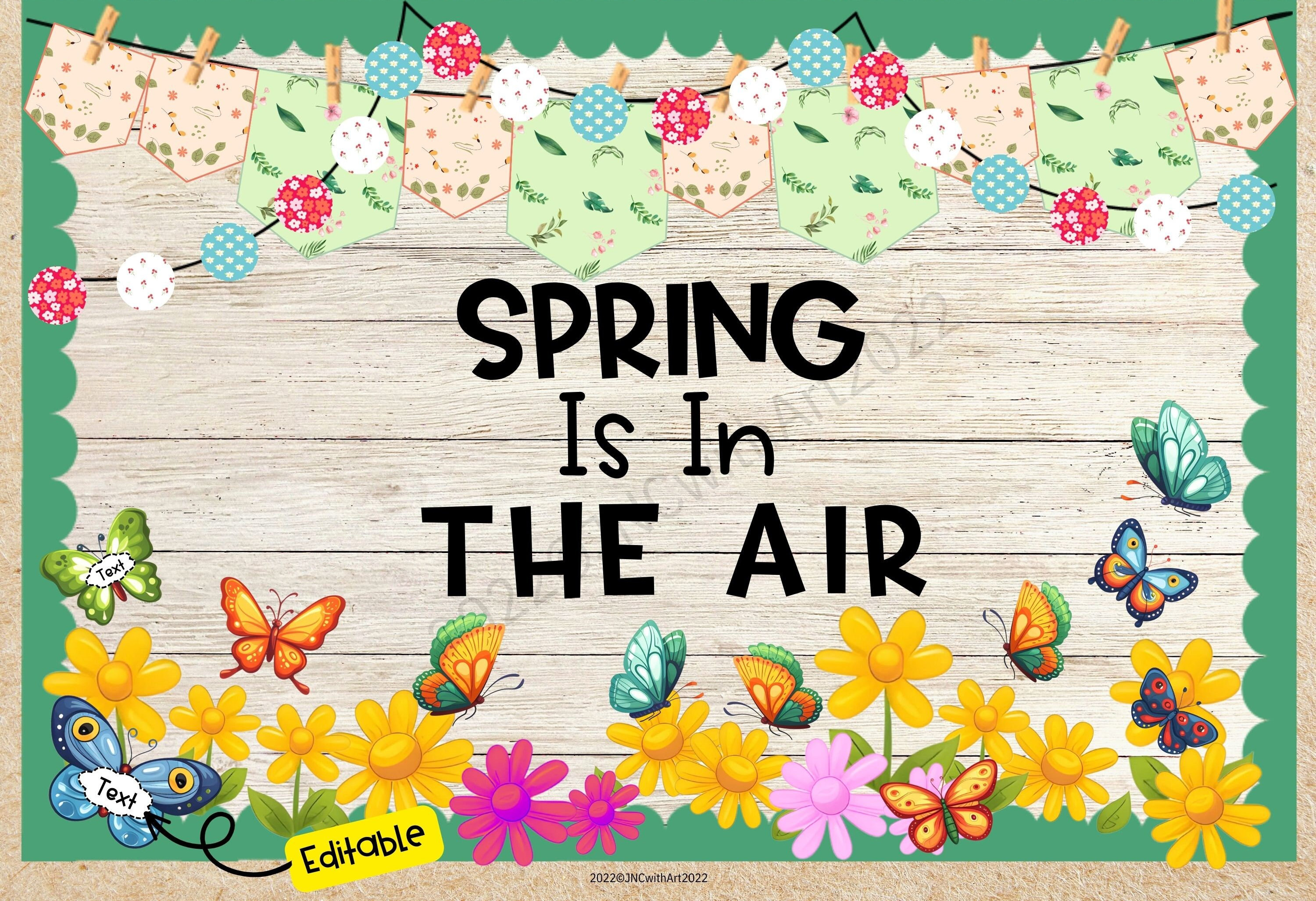 Spring Bulletin Board Kit, Butterfly Classroom Door Decor, April ...