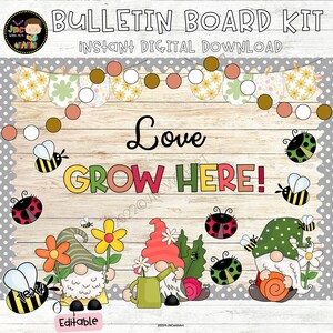 Plant Kindness Spring Bulletin Board Kit, Easter Classroom Door Decor ...