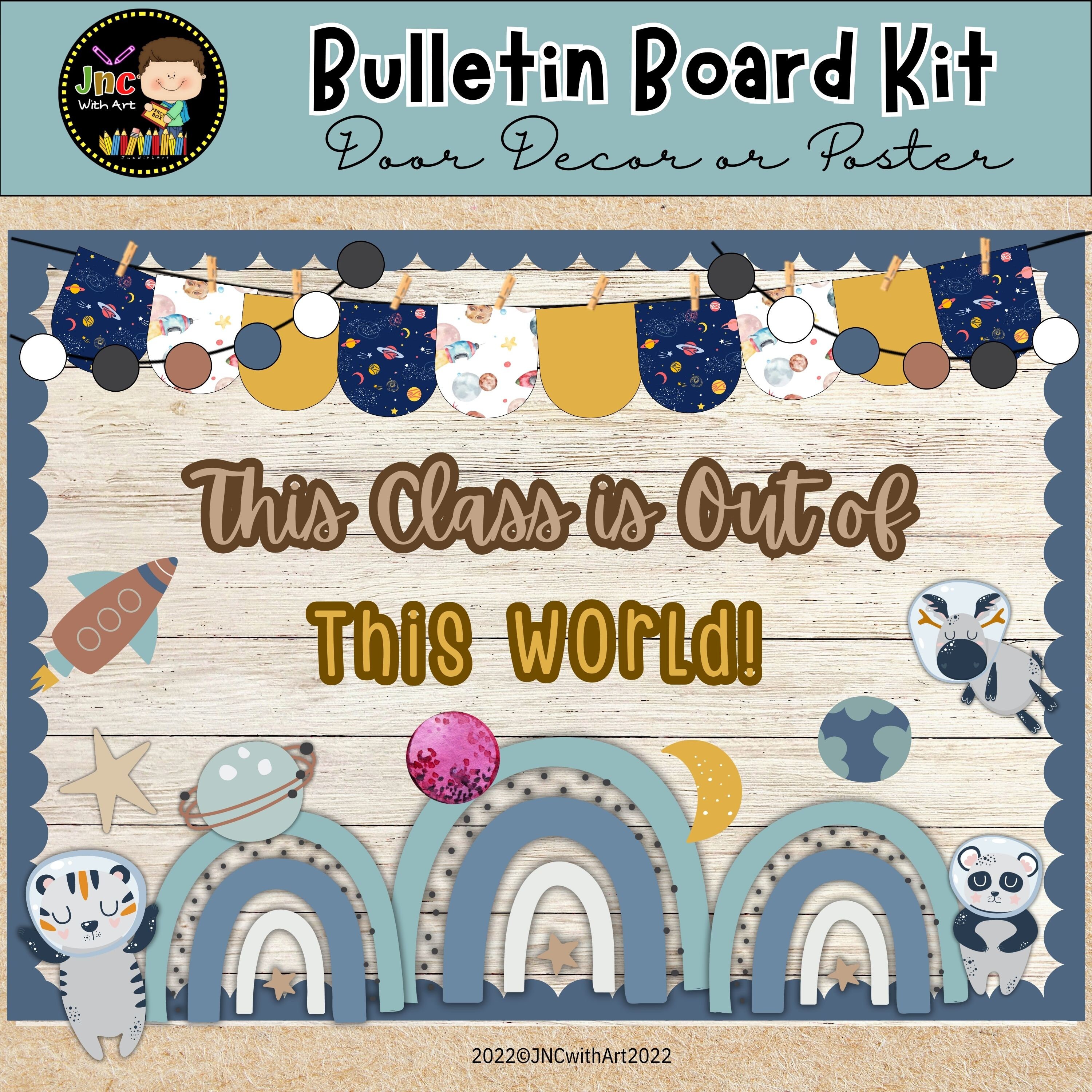 Space Back to School Bulletin Board Kit Summer Aug Door Decorations ...