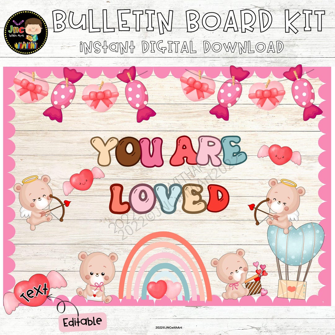 You Are Love Bulletin Board Kit Valentine Door Decoration February ...