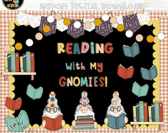 Library Bulletin Board Kit Spring Reading Book Gnomies, Door Decor ...